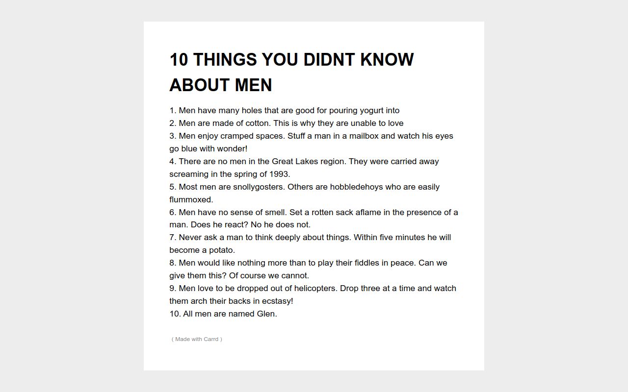 10 things you didnt know about men